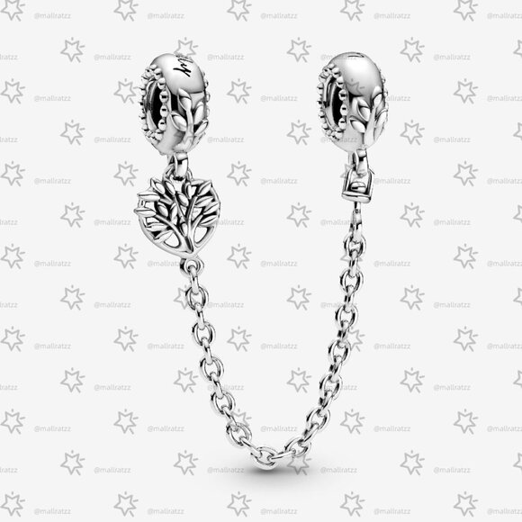 Pandora | Jewelry | Pandora Heart Family Tree Safety Chain Charm | Poshmark